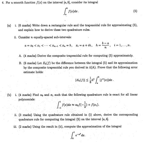 For A Smooth Function Fx On The Interval Ab Consider Its Integral Intab