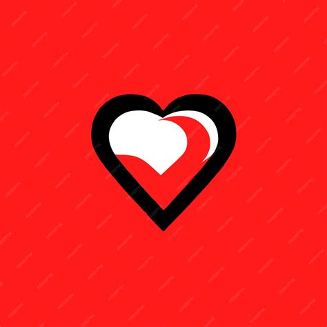 A Red And Black Heart With A White Heart On The Red Background