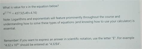 Solved What Is Value For X In The Equation Below Chegg Com