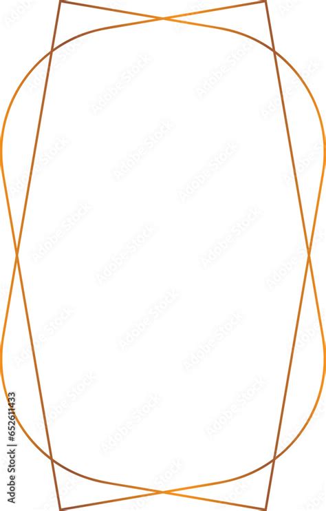 Rectangle Fancy Gold Border Design Element Vector Stock Illustration