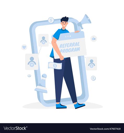 Marketing Strategy Referral Program Royalty Free Vector