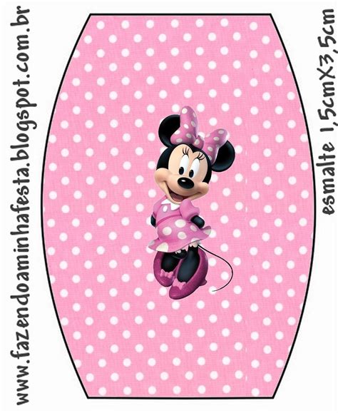 Minnie Rosa Kit Completo Com Molduras Para Convites Rótulos Para