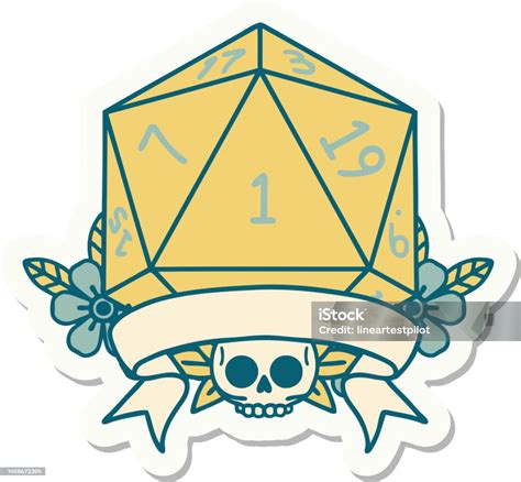 천연 하나의 D20 주사위 롤 스티커 0명에 대한 스톡 벡터 아트 및 기타 이미지 0명 굴리기 문신 Istock