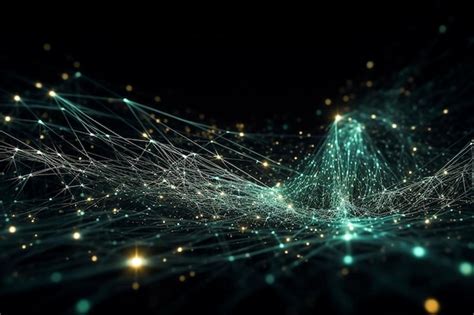 Premium Photo Digital Data Network Visualization Of Flowing Particle