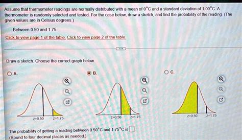 Solved Assume The Thermometer Readings Are Normally Distributed With A