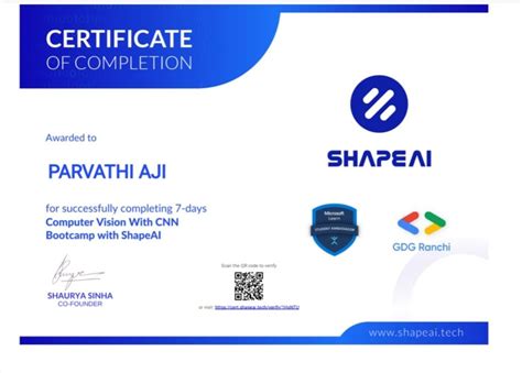 Computervision Microsoftlearn Shapeai Parvathi Aji
