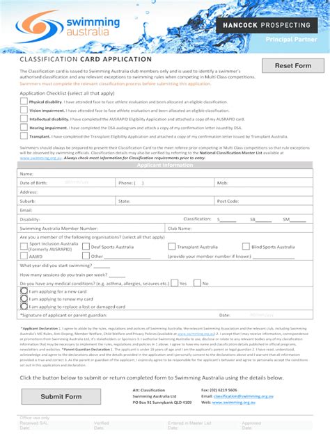 Fillable Online Classification Card Application Classification Fax
