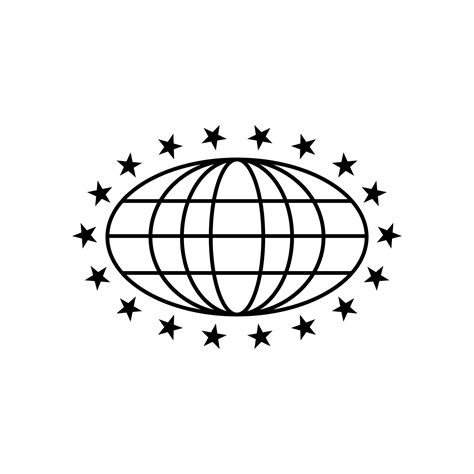 Oval Globe With Star Icon Logo Design Vector Illustration 11477229