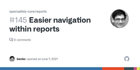 Easier Navigation Within Reports · Issue 145 · Opensafely Corereports · Github