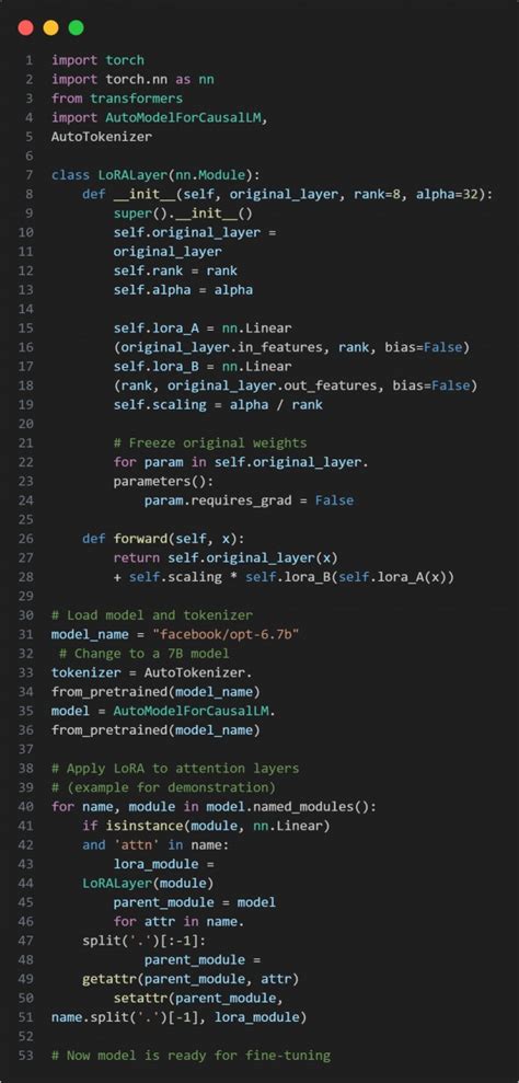 how implement lora based fine tuning for a 7b parameter model using pytorch edureka community