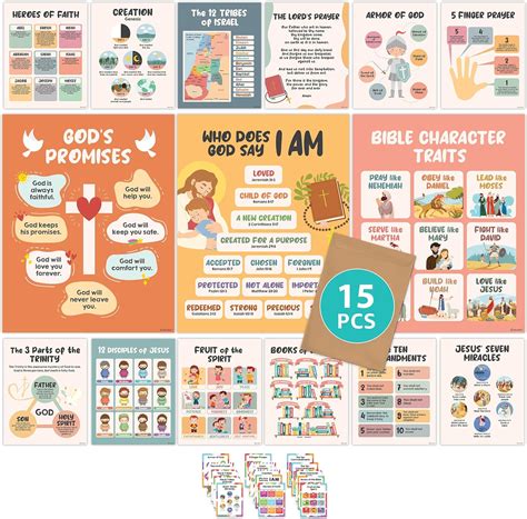 Decorably 15 Bible Posters For Classroom 11x14in South Africa Ubuy