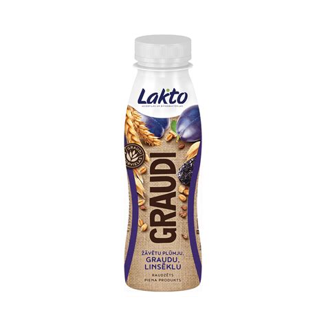 Fermented Milk Product LAKTO GRAUDI Prune Cereals Linseed Food Union