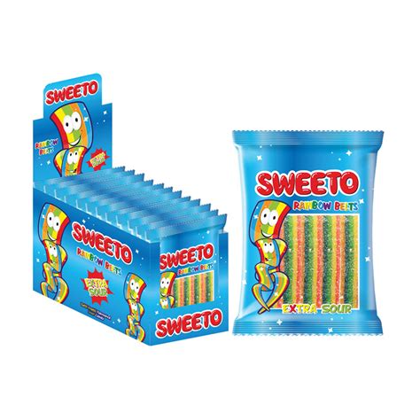 Sweeto Rainbow Belts Sweets Halal 80g 12 Bag American Candy N Drinks Ltd