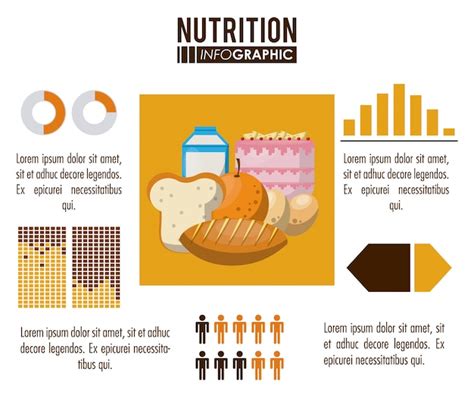 영양 및 식품 인포 그래픽 프리미엄 벡터