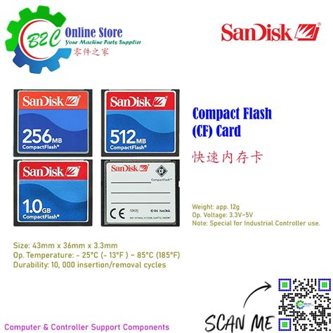 Scandisk 256MB 512MB 1GB Industrial Compact Flash Memory Scan Disk San