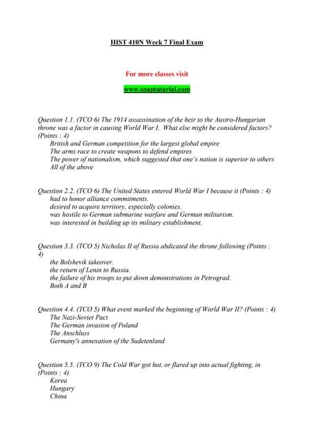 Hist 410 N Week 7 Final Exam Pdf