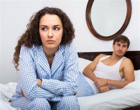 Offended Wife And Angry Husband During Argue Stock Image Image 69262059