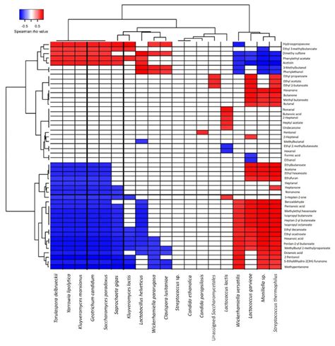 Spearman Correlation Matrices Between Microbial Species Composition And