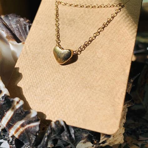 Dainty Gold Heart Necklace Tiny Sweetheart Style Depop