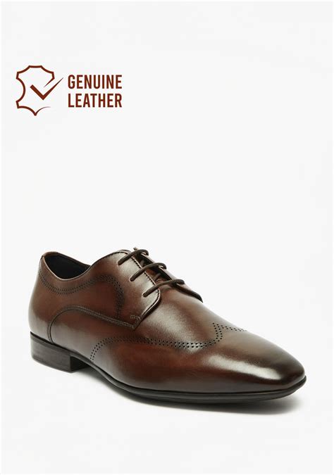 Buy Mens Duchini Mens Leather Perforated Derby Shoes With Lace Up