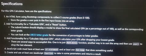Solved Mainly Need To Make A GPA Calculator Using Chegg Com