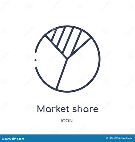 Linear Market Share Icon From General Outline Collection Thin Line Market Share Icon Isolated