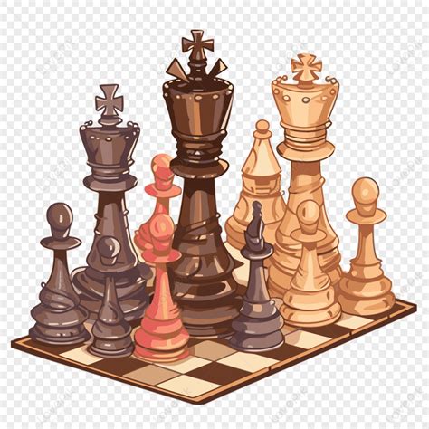 Chess Clipart Chessmen With Different Pieces Are Shown On A Chess Set