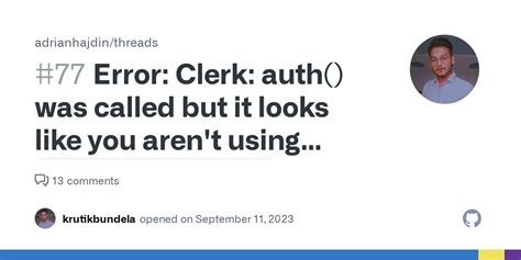Error Clerk Auth Was Called But It Looks Like You Arent Using