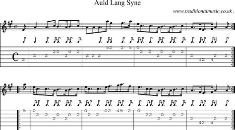 Scottish Tune Sheetmusic Midi Mp3 Guitar Chords And Tabs Auld Lang Syne