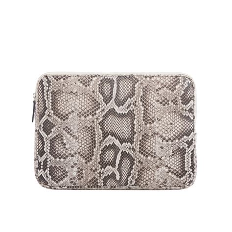 13 Inch Laptop Case In Natural Python Cape Cobra