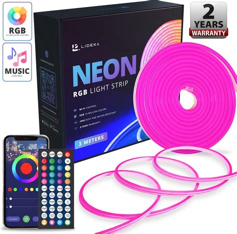 Lideka RGB Neon LED Strip 3 Meter IP68 Voor Buiten Met App En