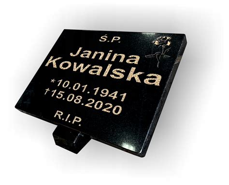 Náhrobní deska Granitové gravírování 40x30x3 cm klín Cena Opinie