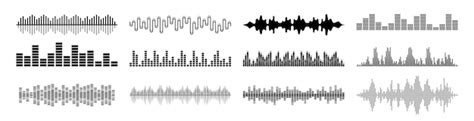 Premium Vector Sound Waves Collection Analog And Digital Audio Signal