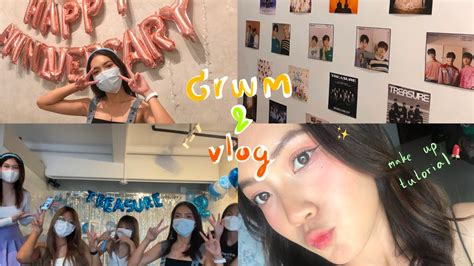 💄👑 Grwm And Vlog แต่งหน้าเน้นงานตาฉ่ำๆ สวยทะลุแมส พาไปคาเฟ่ครบรอบ2ปีtreasure ส่องoutfitสาวๆทึ