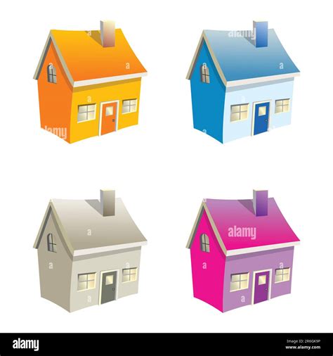 Small Vector Houses On White Background Stock Vector Image And Art Alamy