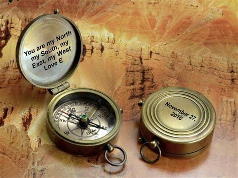 Compass Custom Engraved Personalized Compass Christmas T Etsy