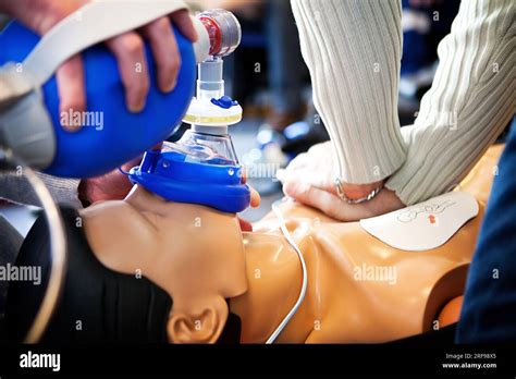 First Aid Training Alternate Use Of A Manual Resuscitator Bag Followed