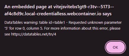 Vue Bootstrap Responsive Mode Error — DataTables forums