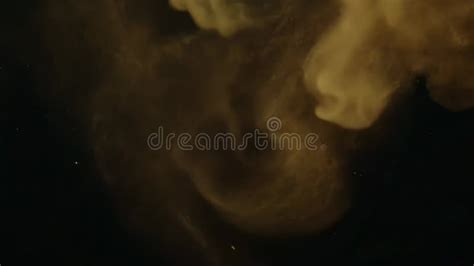 Abstract Dynamic Cloud Of Dust Particles Dispersing Against Black