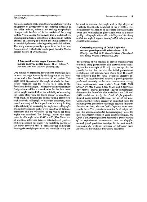 Pdf A Functional Incisor Angle The Mandibular Incisor Condylar