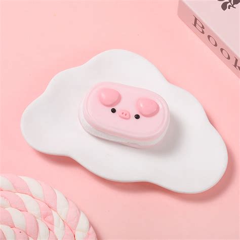 Pink Oval Pig Taba Squishy Fufusquishy