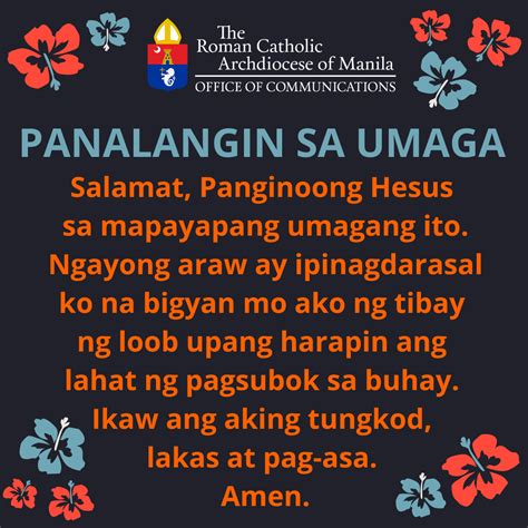Panalangin Sa Umaga Salamat Panginoong Hesus Sa Mapayapang Umagang Ito