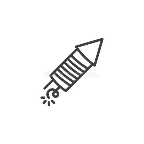 Fireworks Rocket Line Icon Stock Vector Illustration Of Dynamite