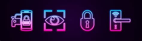 Set Line Smart Car Security System Eye Scan Lock And Digital Door Lock With Wireless Glowing