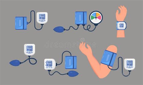 Conjunto De Vectores Autónomos Ilustración De Esfigmomanómetro De La