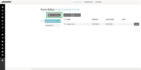 How Do I Create A Form Category Photobiz Knowledge Base