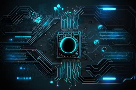 Premium Ai Image A Blue And Green Circuit Board With A Blue Light