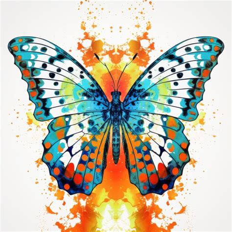 Premium Photo Psychedelic Butterfly Vibrant Pop Artinspired Design On