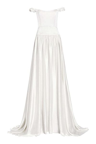 Wren White Satin Off The Shoulder Gown Over The Moon