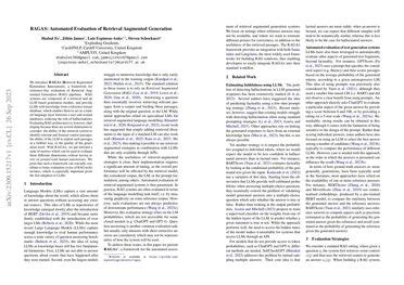 RAGAS Automated Evaluation Of Retrieval Augmented Generation Papers